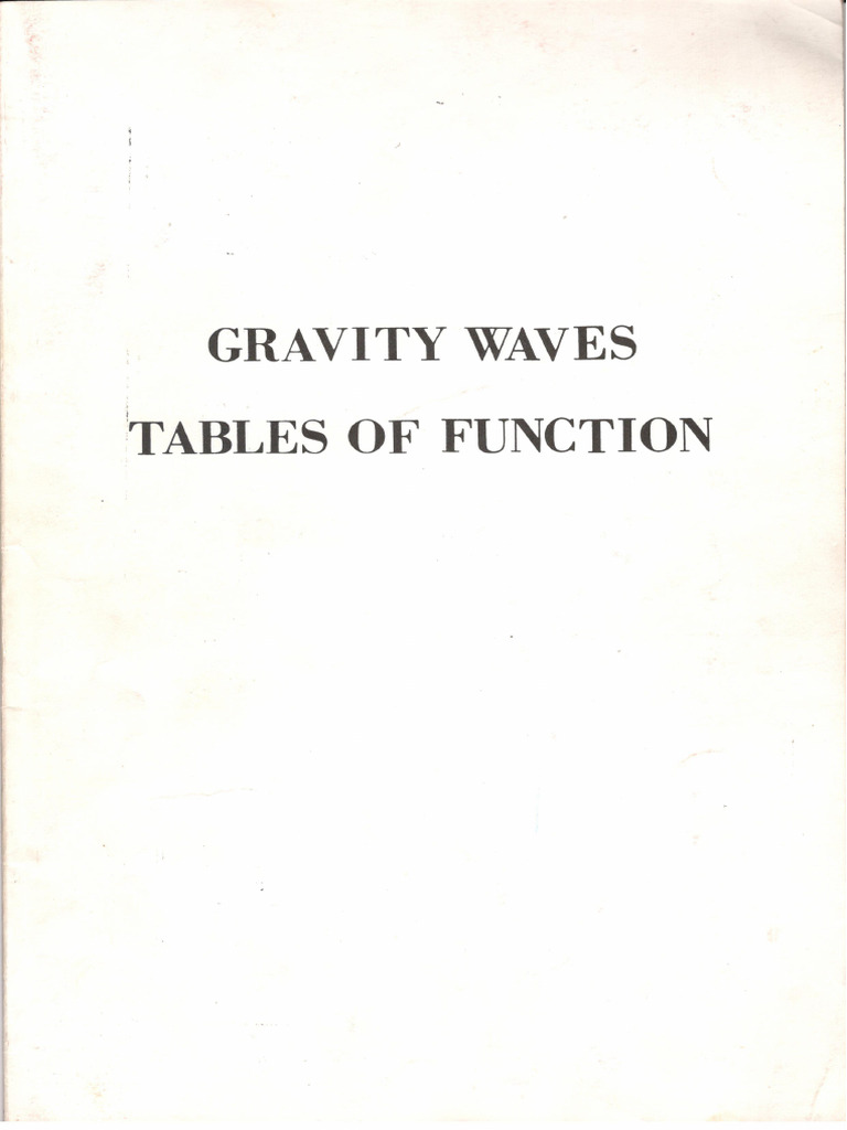 Gravity Waves Tabels PF Fumction | PDF