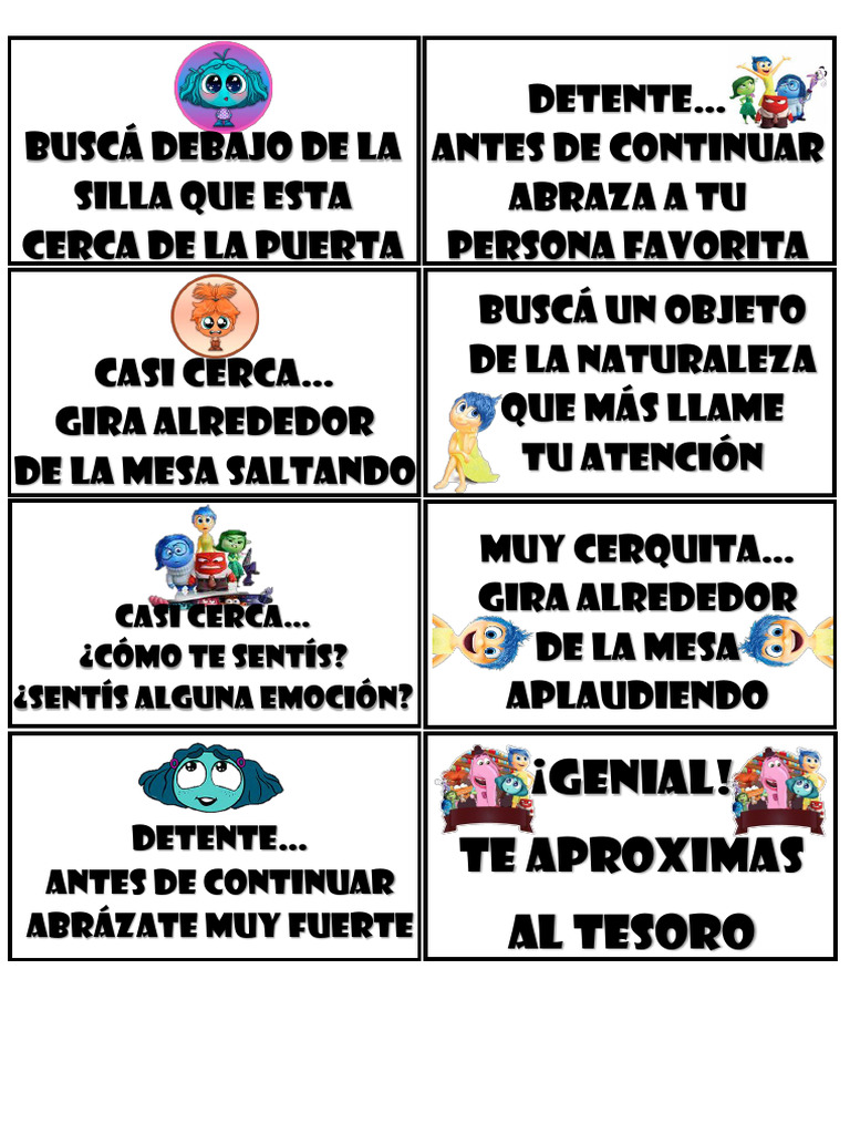 Tarjeas para La Búsqueda Del Tesoro | PDF