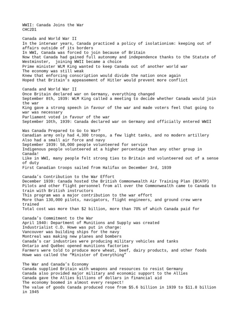 WWII - Canada Joins The War | PDF | Canada | World War II