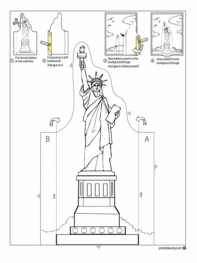 HP Statue of Liberty Craft Coloring Page | PDF