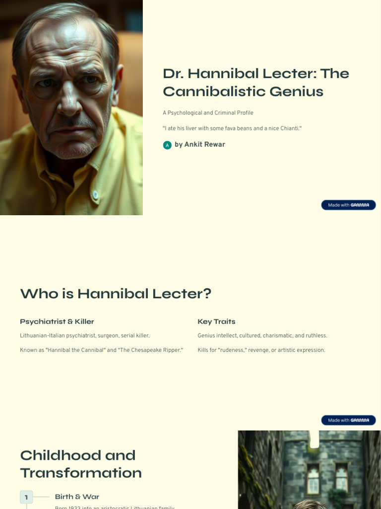 DR Hannibal Lecter The Cannibalistic Genius | PDF