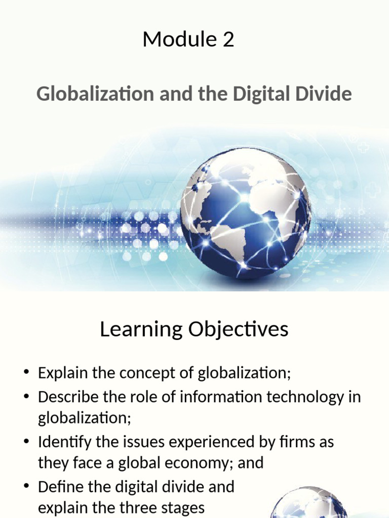 Globalization and Digital Divide Overview | PDF | Internet | Globalization
