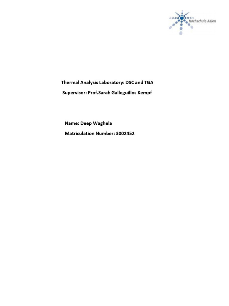 Deep Waghela Thermal Report | PDF | Differential Scanning Calorimetry ...
