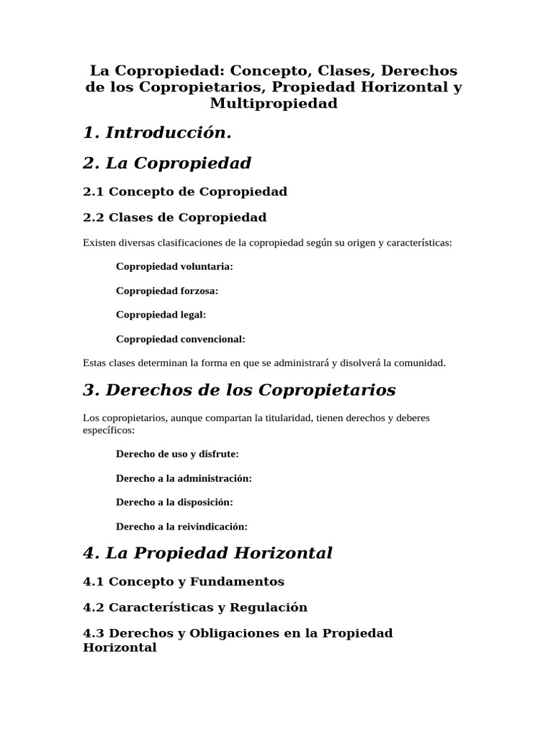 Definición y Clases de Copropiedad | PDF | Condominio | Propiedad