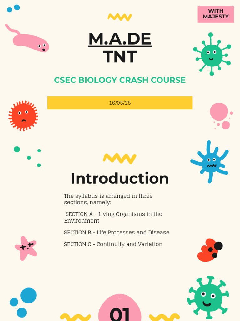 CSEC Biology Crash Course Overview | PDF | Cell (Biology) | Meiosis