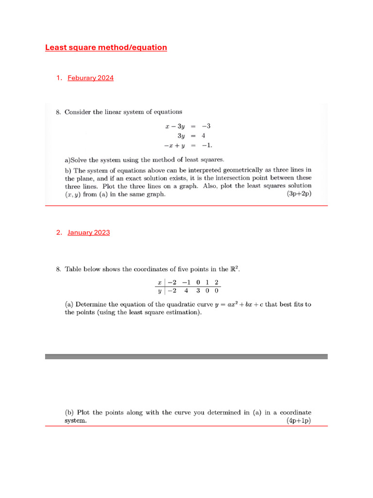 Least Square Method | PDF