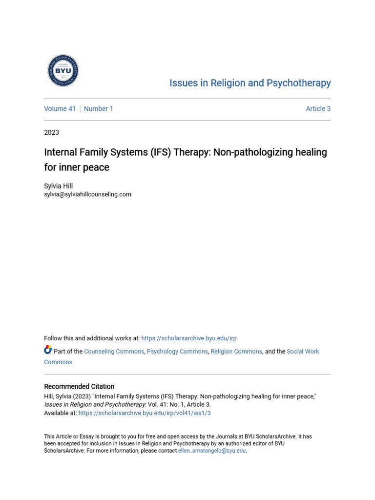 Hill IFS Therapy Non Pathologizing Healing | PDF | Psychological Trauma ...