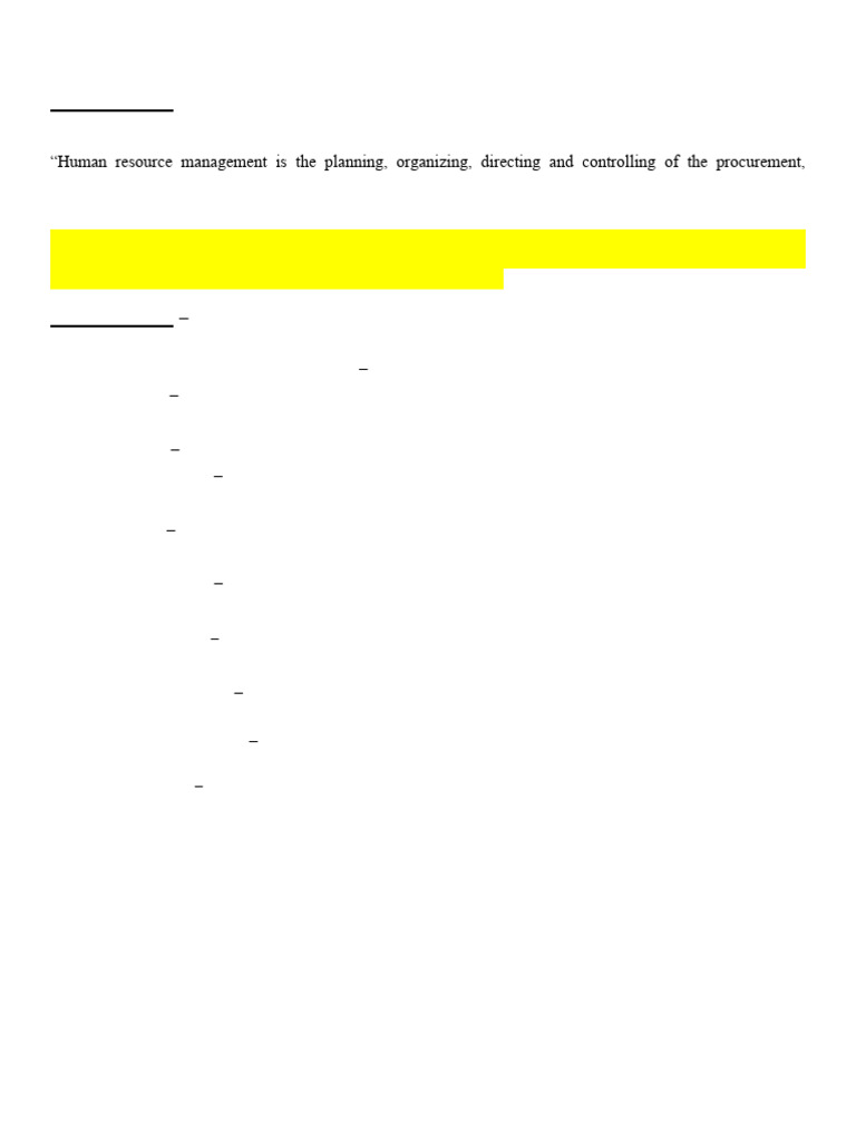 HRM Unit 1 Overview for BBA Students | PDF | Human Resource Management ...