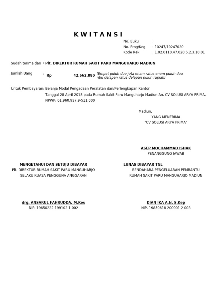 Kwitansi Laptop | PDF