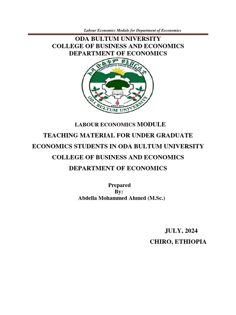 Labour Economics Module Teaching Materia | PDF | Labour Economics ...