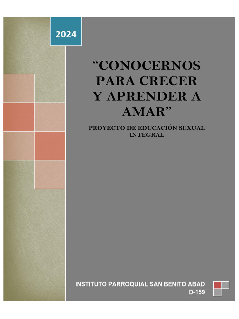 D-159 - Proyecto Esi 2024 | PDF | Educación sexual | La sexualidad humana