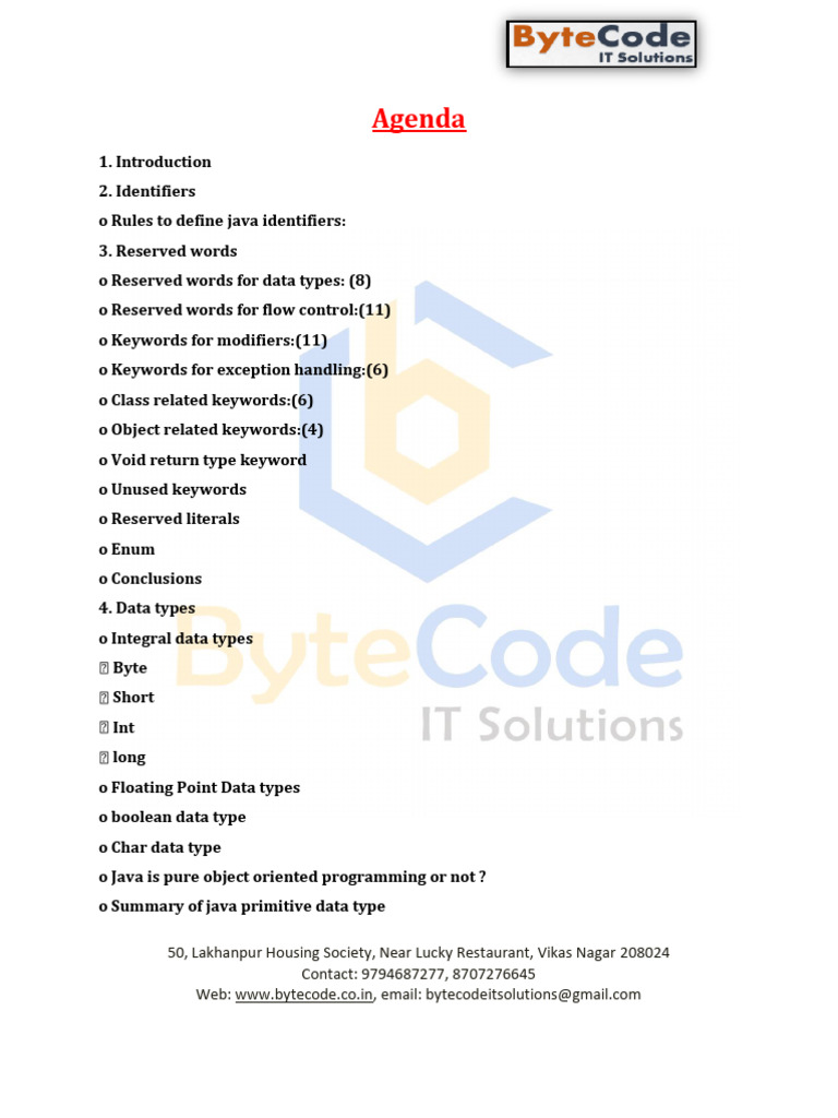 Java Langauge Fundamental | PDF | Parameter (Computer Programming) | Method (Computer Programming)