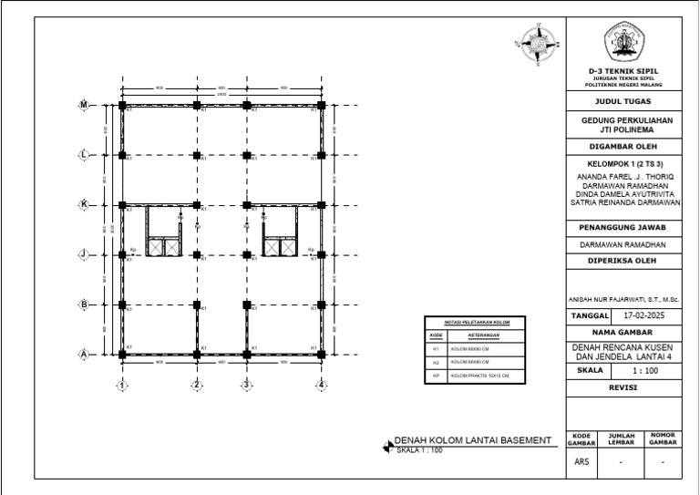 Denah Kolom Basement | PDF
