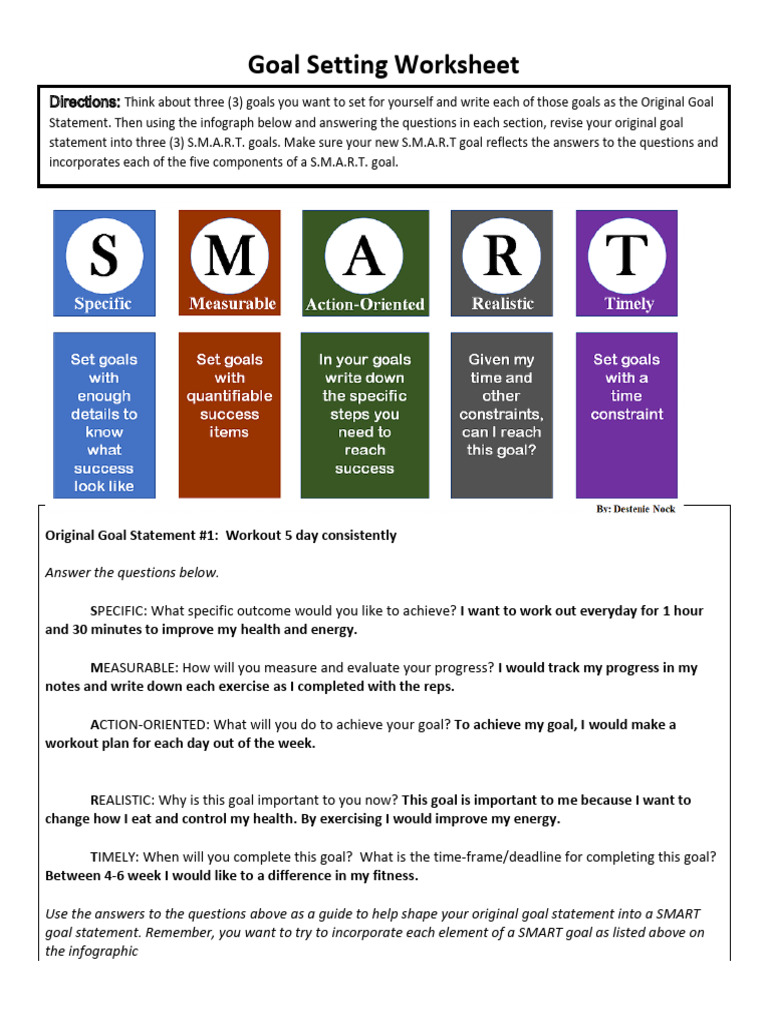 Goal Setting Assignment (2) 2:12 | PDF | Goal | Behavioural Sciences