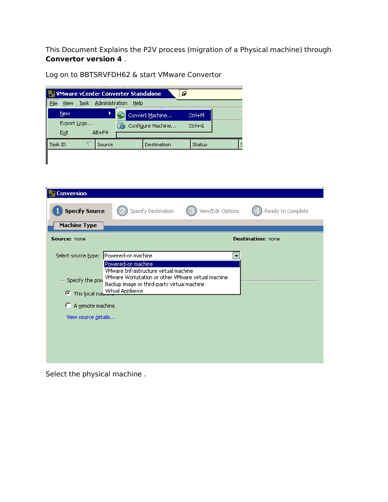 P2V Migration Guide Using VMware Convertor | PDF | Computers