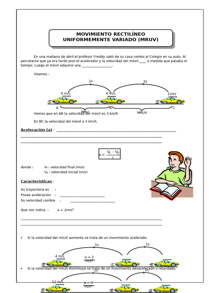 5 Movimiento Rectilíneo Uniformemente Variado MRUV | PDF | Cambio | Ingeniería mecánica