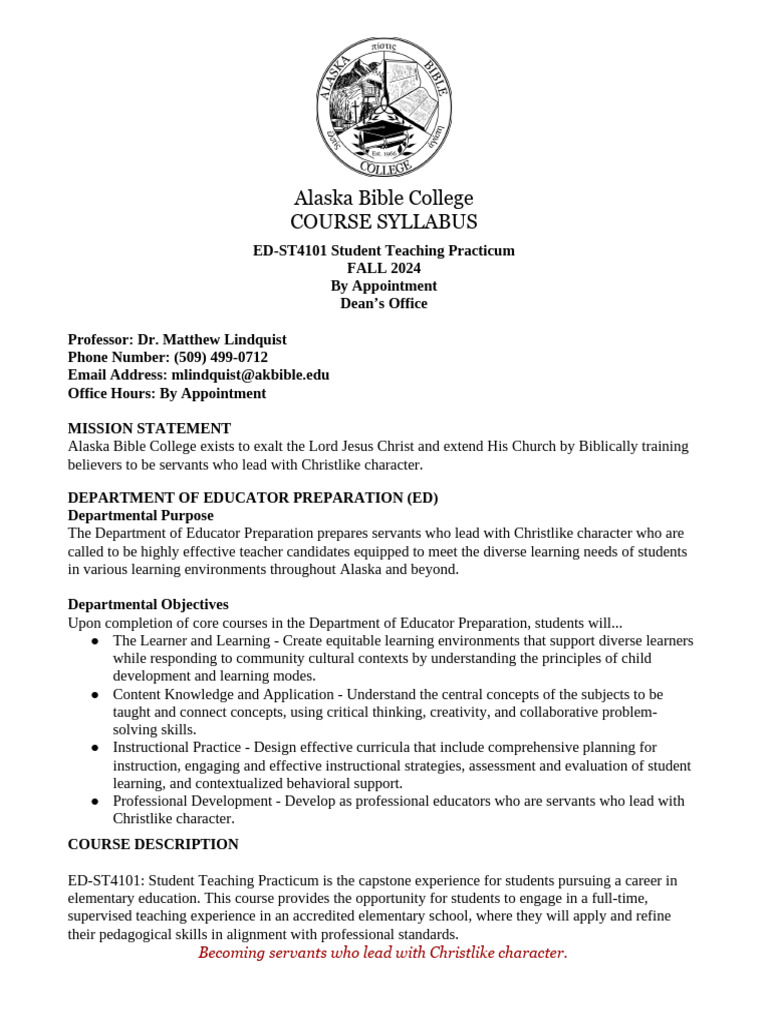 ED-ST4101 Student Teaching Practicum FALL 2024 | PDF | Classroom ...