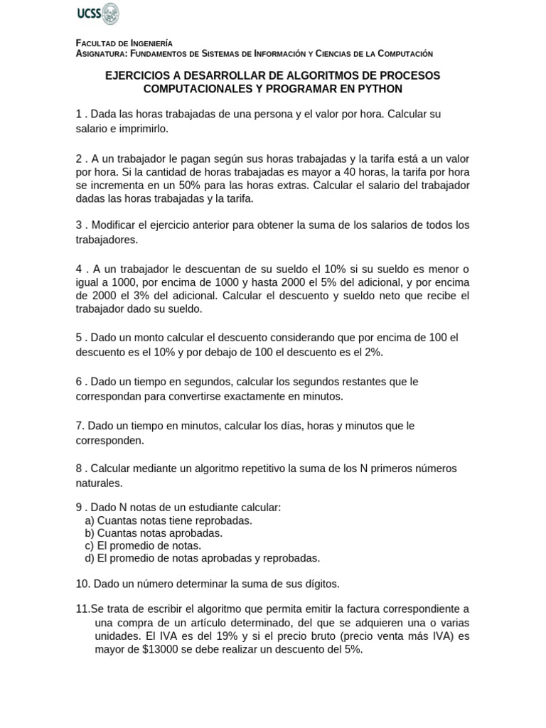 Ejercicios Propuestos Algoritmos | PDF