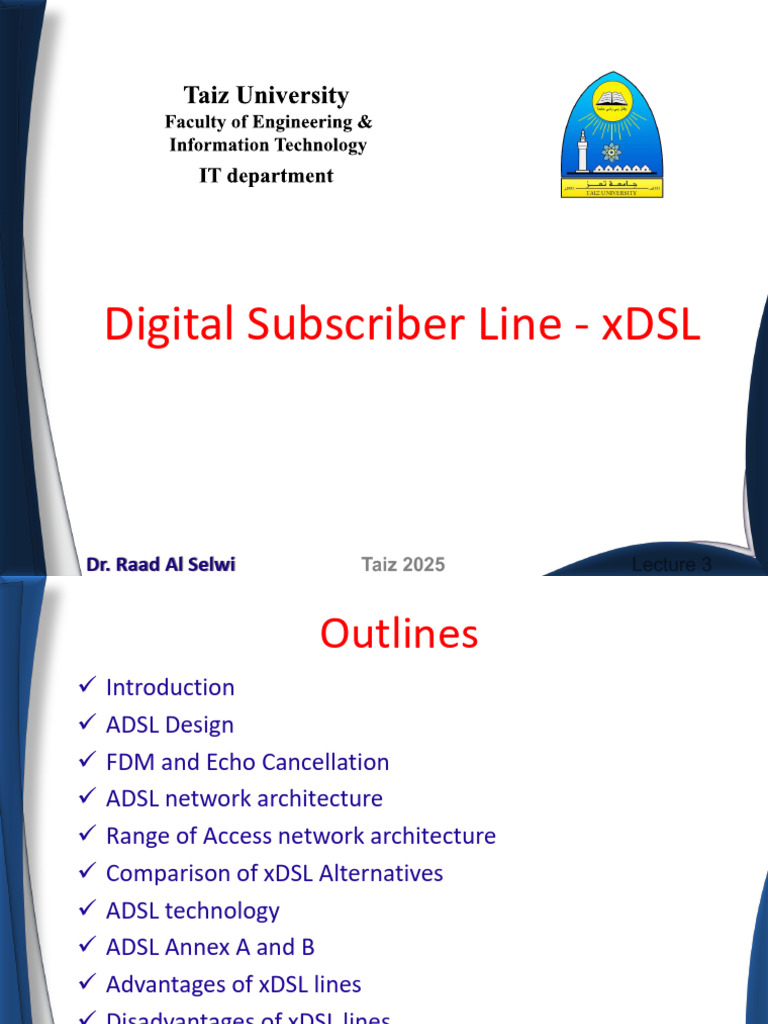 XDSL Lecture 4 | PDF