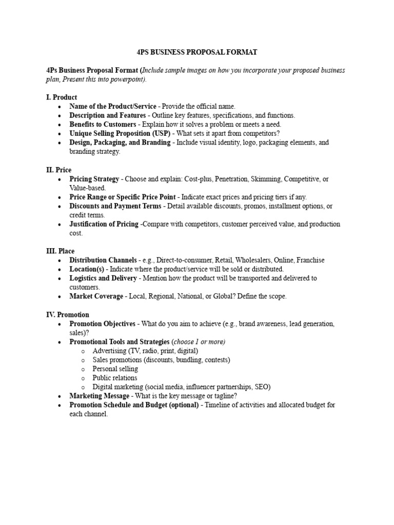 4ps Business Proposal Format | PDF