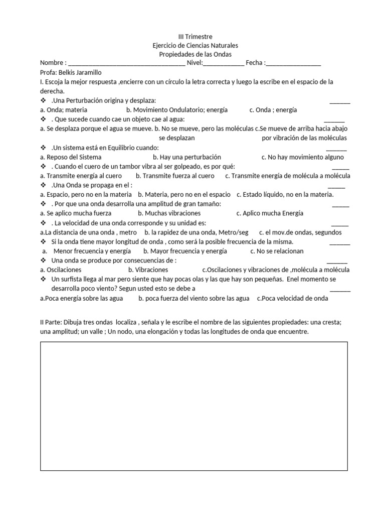 Ejercicio Prop - de Onda 2022 | PDF | Olas | Longitud de onda