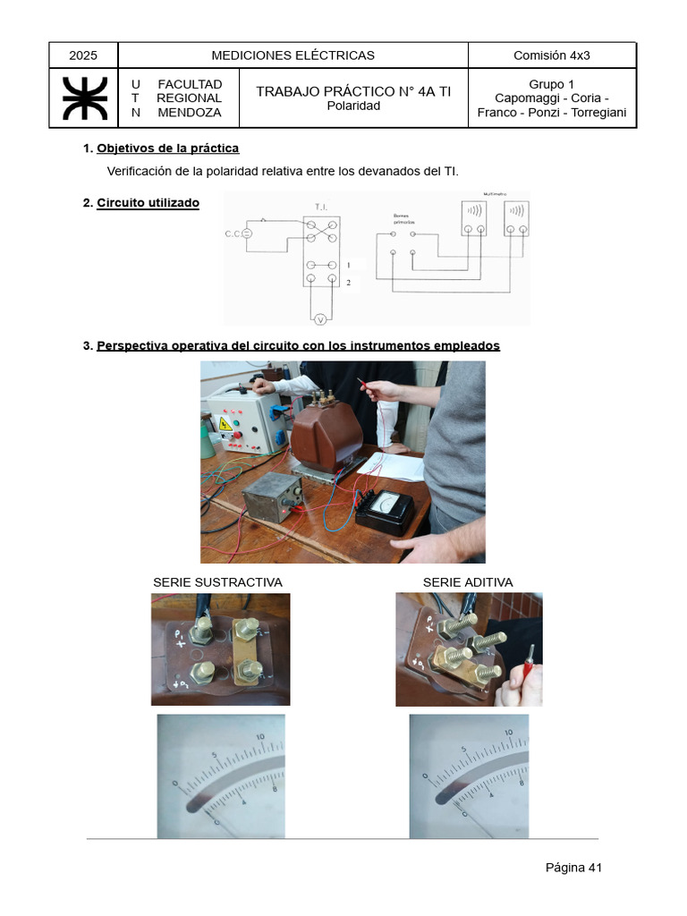 G1 - TP 4A TI - Polaridad | PDF | Transformador | Corriente continua