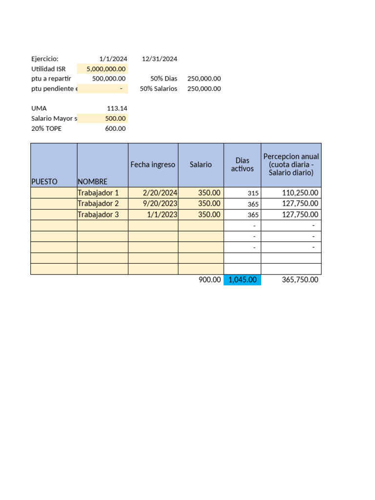 Calculadora PTU 2024 y ISR | PDF