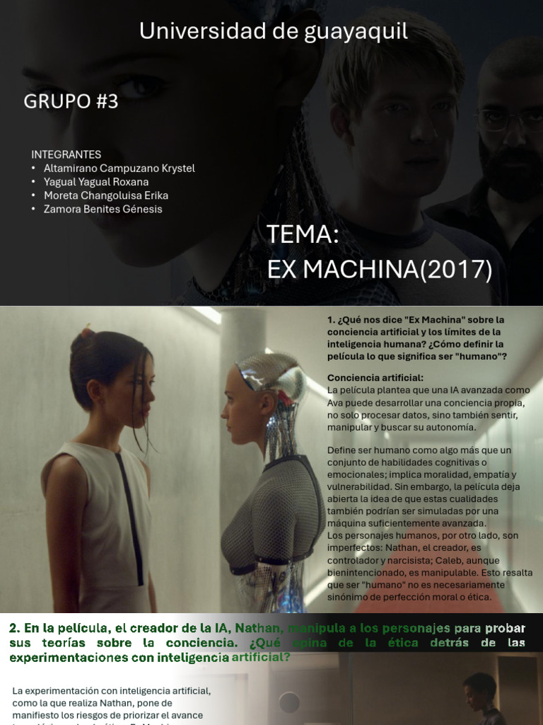 Grupo 3 Ex Machina | PDF | Inteligencia artificial | Inteligencia (IA) y semántica