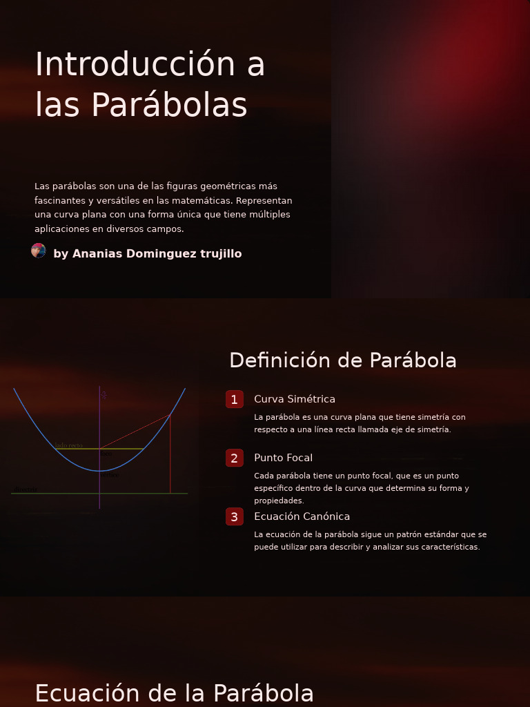 Parabolas Finallll 11 | PDF | Ecuaciones | Curva