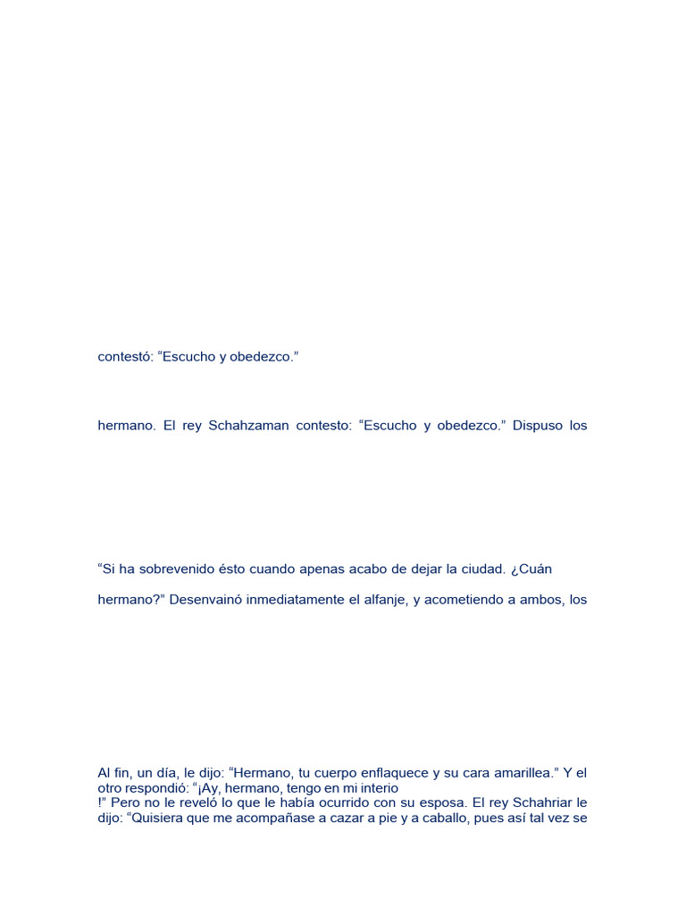 Historia Del Rey Schahriar y de Su Hermano El Rey Schahzaman | PDF