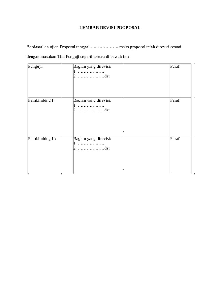 Lembar Revisi Proposal-Rev.28 Mei 2021 | PDF