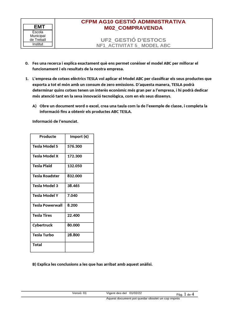UF2 NF1 Activitat 5 - Model ABC | PDF