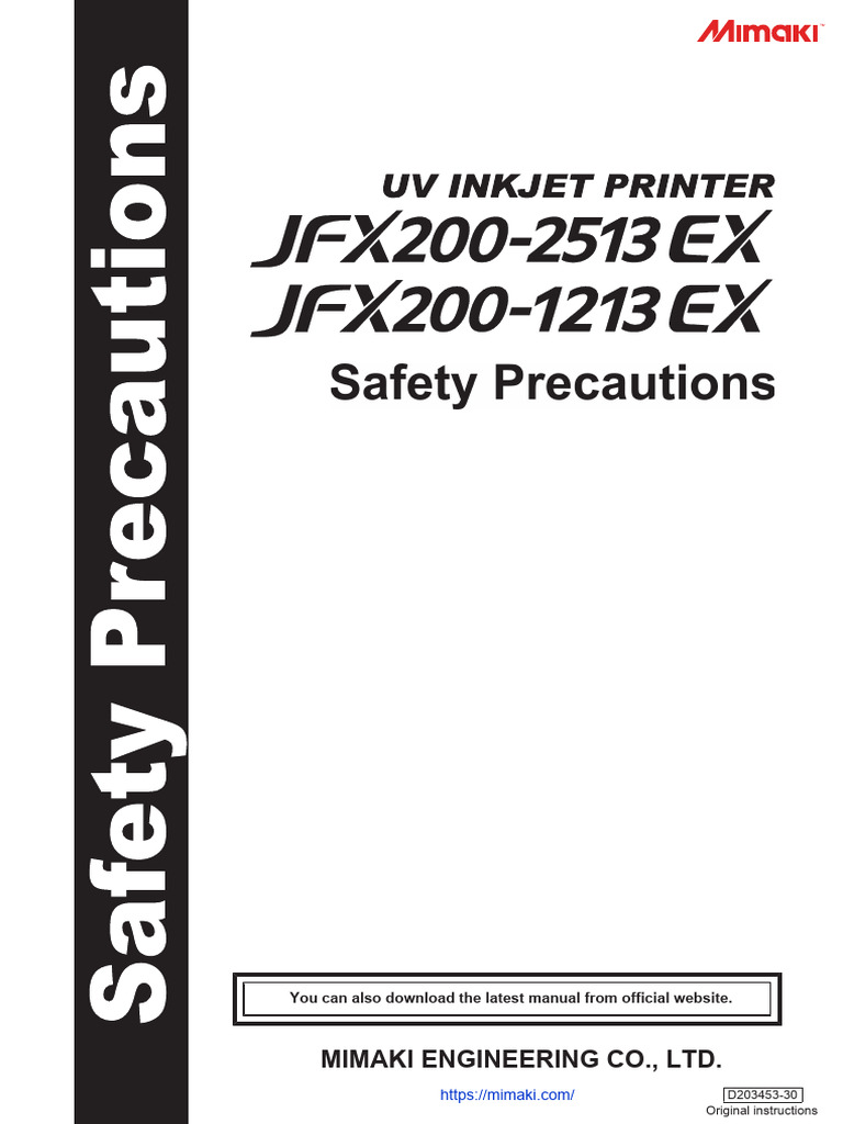 D203453-30 JFX200-2513EX, 1213EX Safety Precautions e | PDF ...