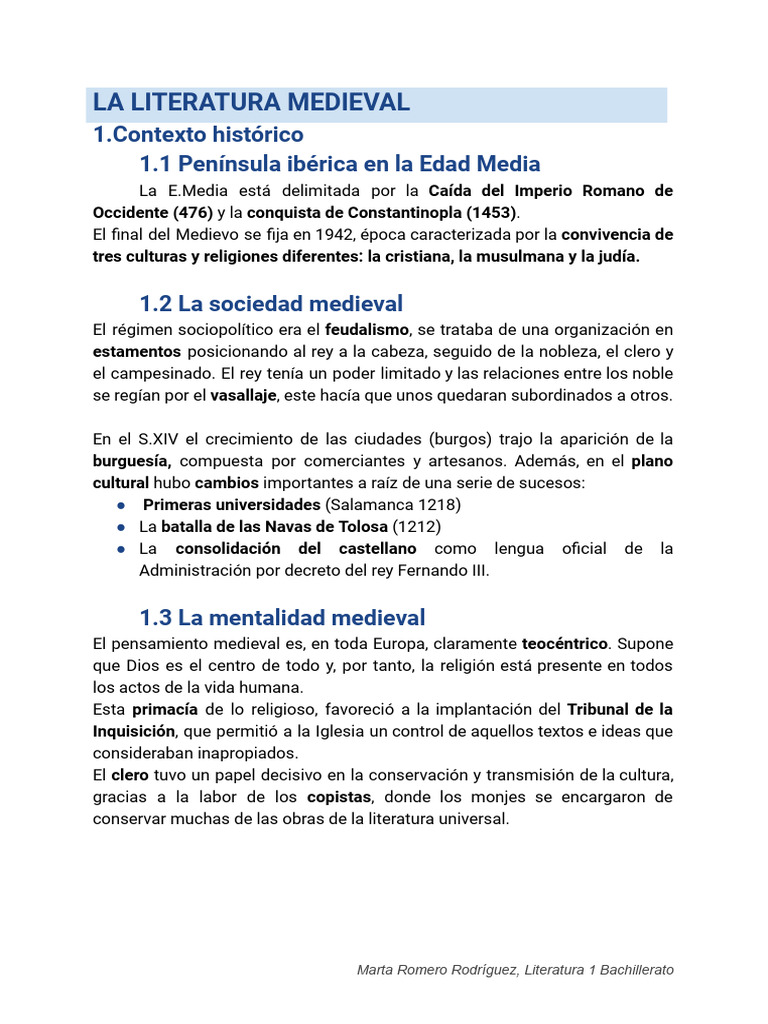 Literatura 1 Bach | PDF | Edades medias