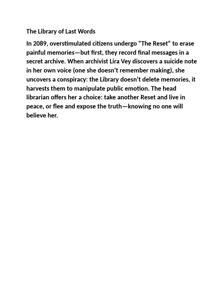 The Library of Last Words | PDF