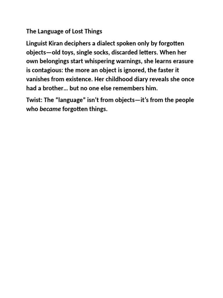 The Language of Lost Things | PDF