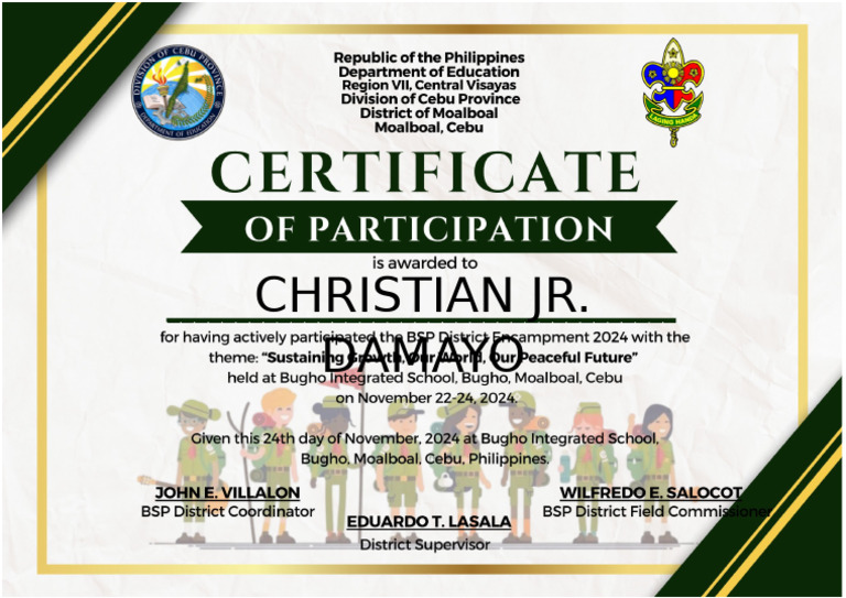BSP Certificate of Participation | PDF