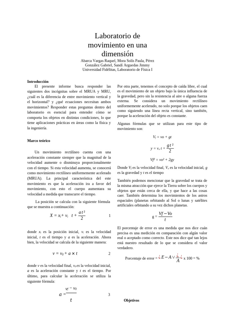 Análisis de MRUA y MRU en Física | PDF | Aceleración | Gravedad