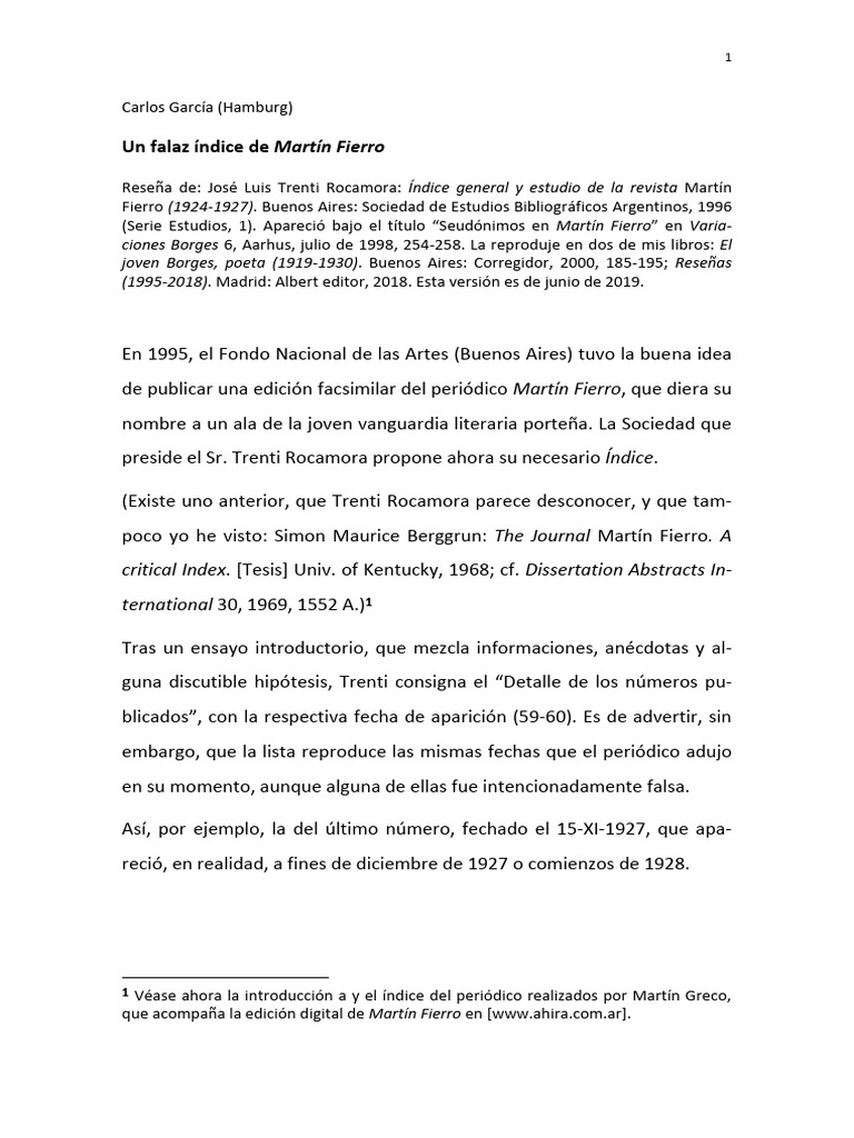 Un Falaz Índice de Martín Fierro | PDF | Expresionismo