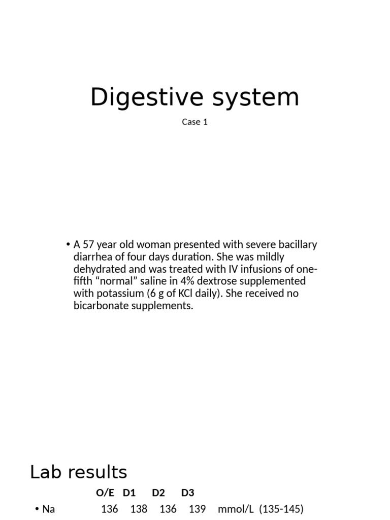 Diarrhea and Electrolyte Imbalance Case Study | PDF | Medical Specialties