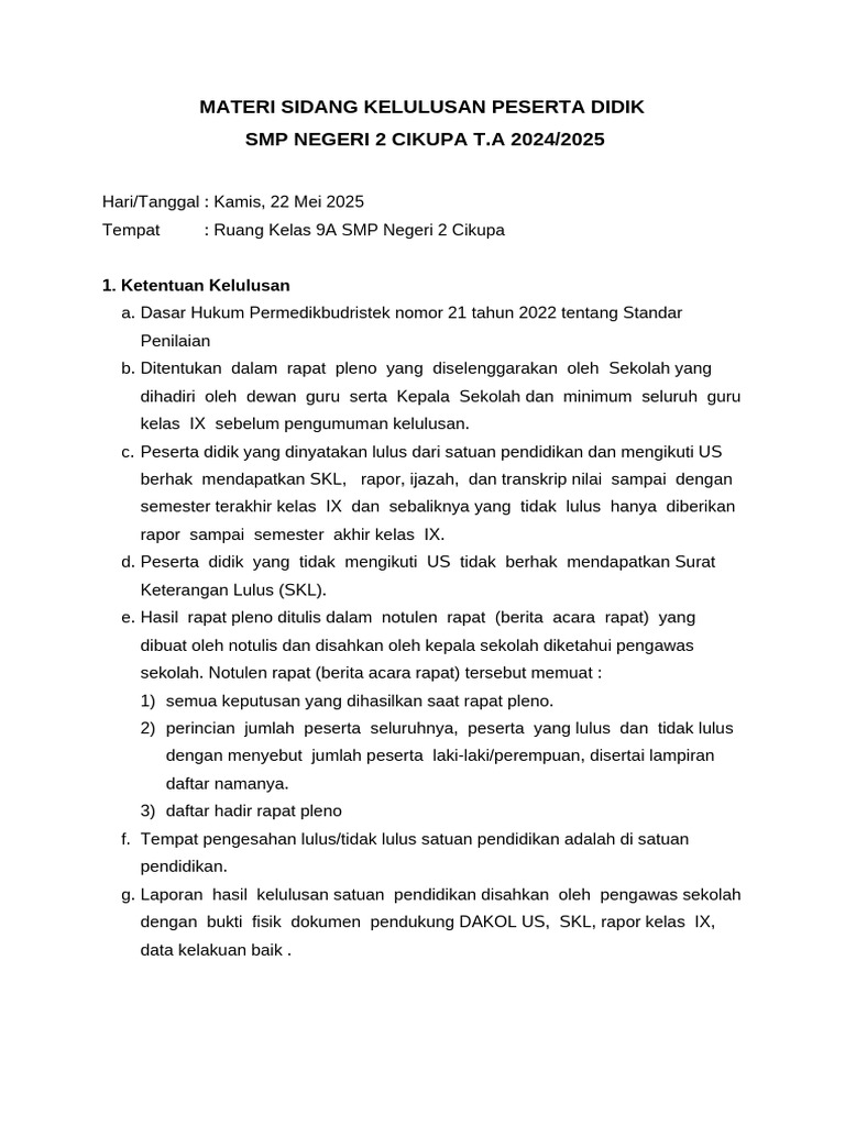 MATERI SIDANG KELULUSAN | PDF