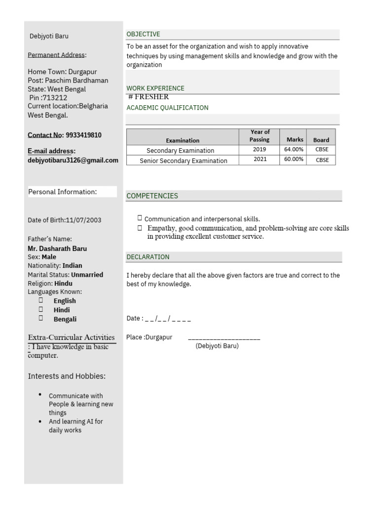 Deb Company CV | PDF