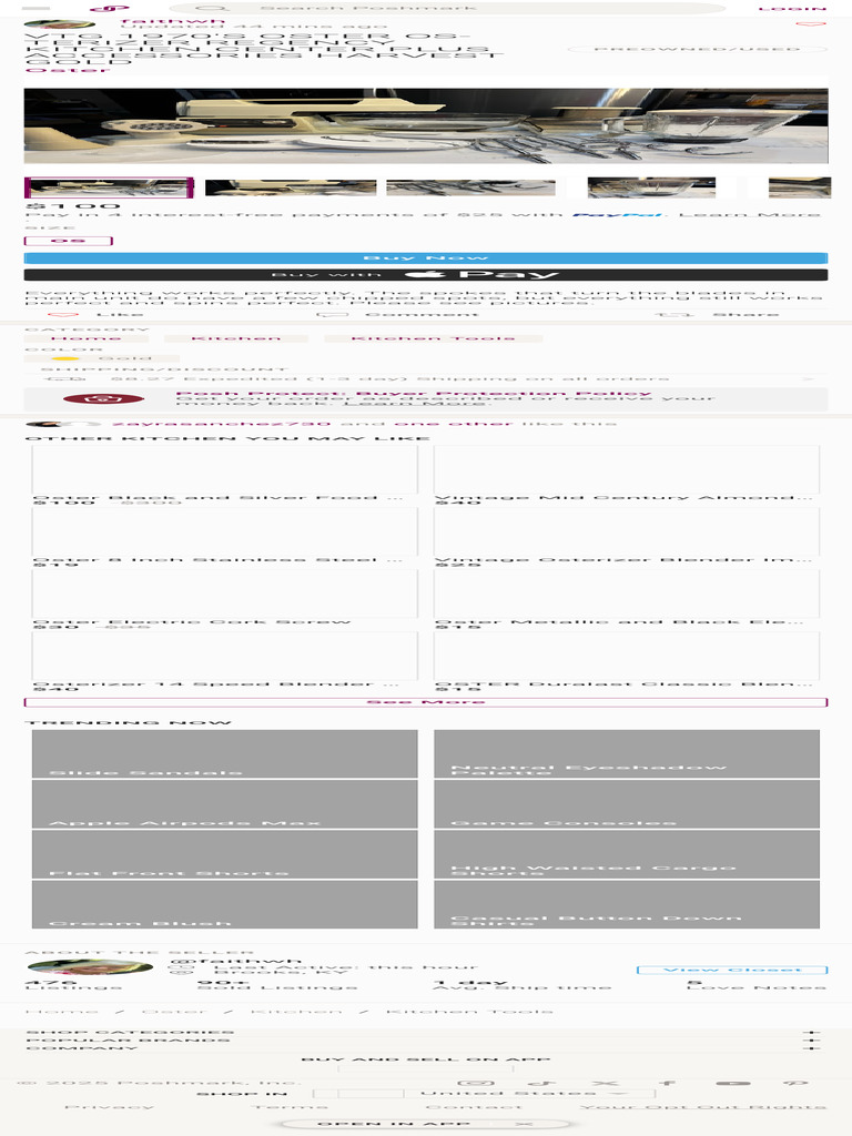 Oster Kitchen VTG 97s Oster Osterizer Regency Kitchen Center Plus ...