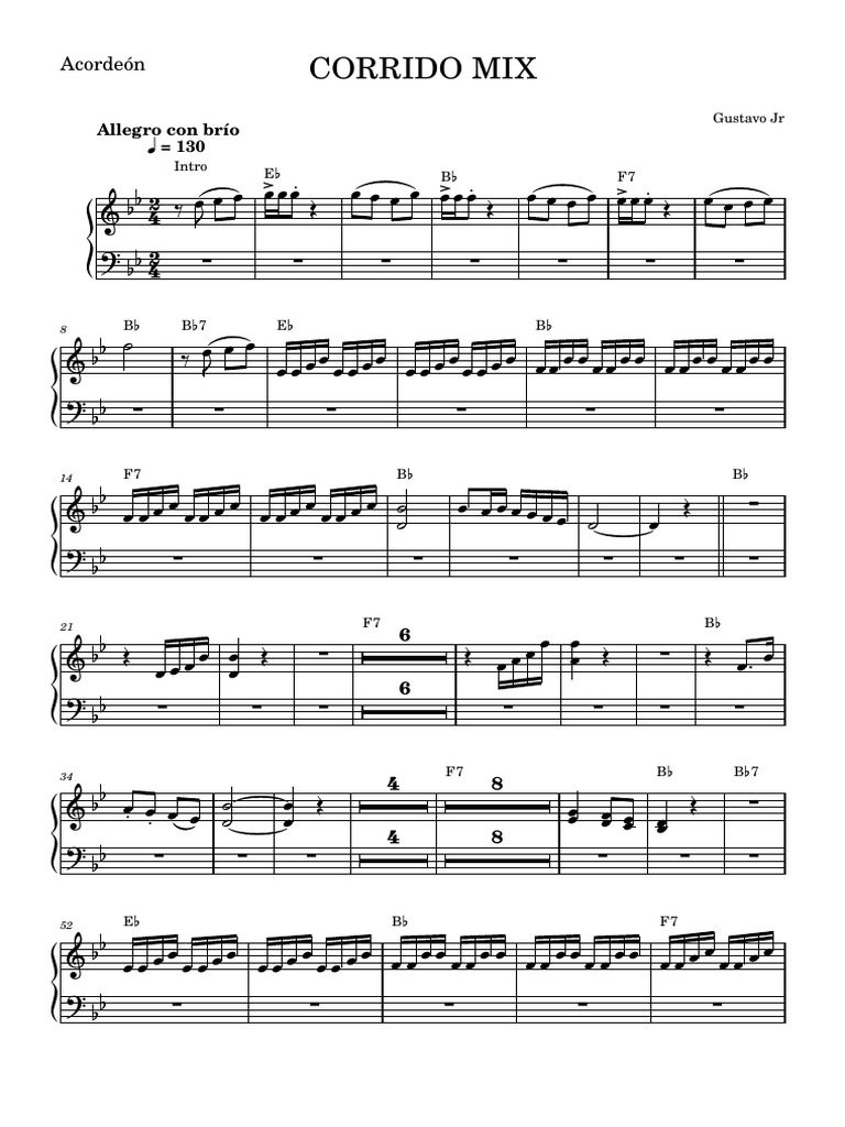 Mix Corrido (Gala) - Acordeón | PDF