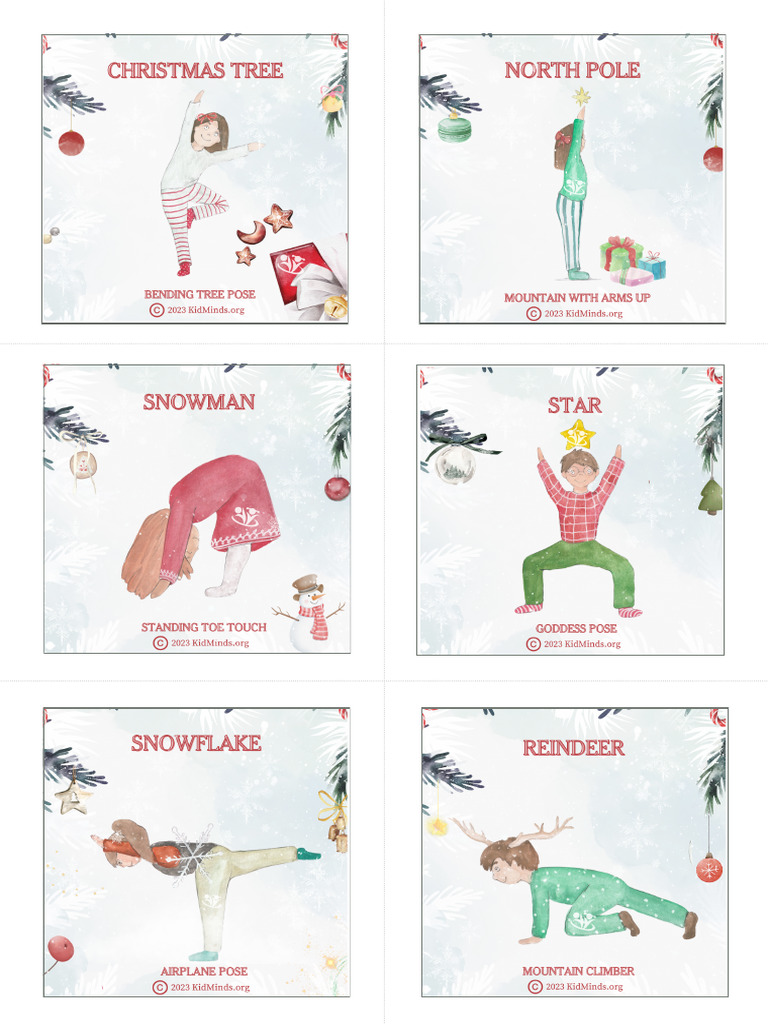Christmas Yoga Printable 2x6 PDF | PDF