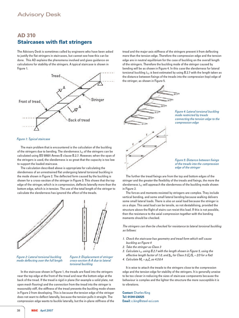 AD 310 - Staircases With Flat Stringers | PDF | Buckling | Stairs
