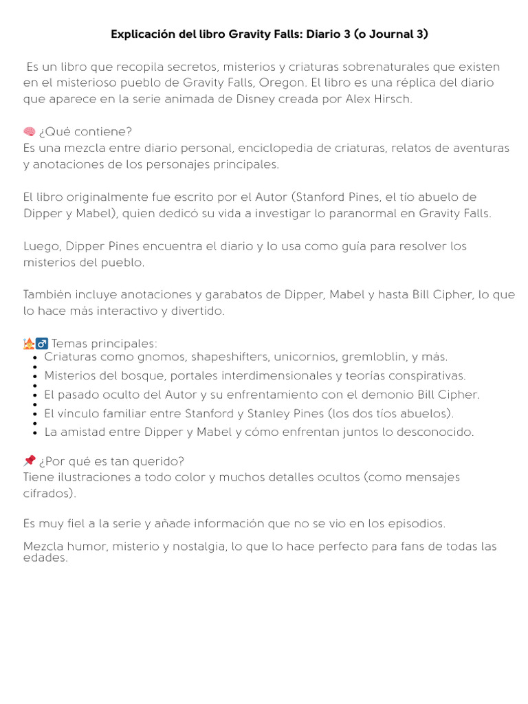 Libro Gravity Falls | PDF