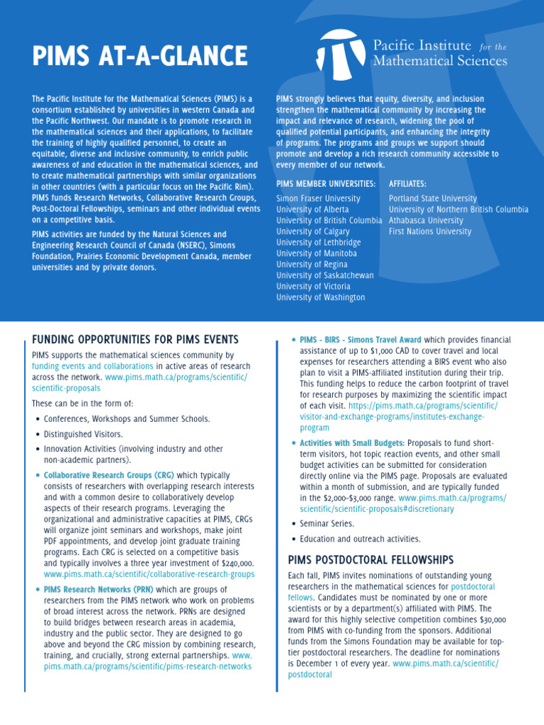 Pims At-A-Glance 2024 - 01 | PDF | Western Canada | Science