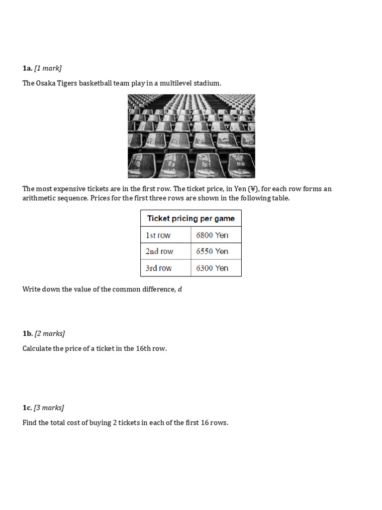 IB Math AI SL - Sequences and Series (Questions) | PDF | Area ...