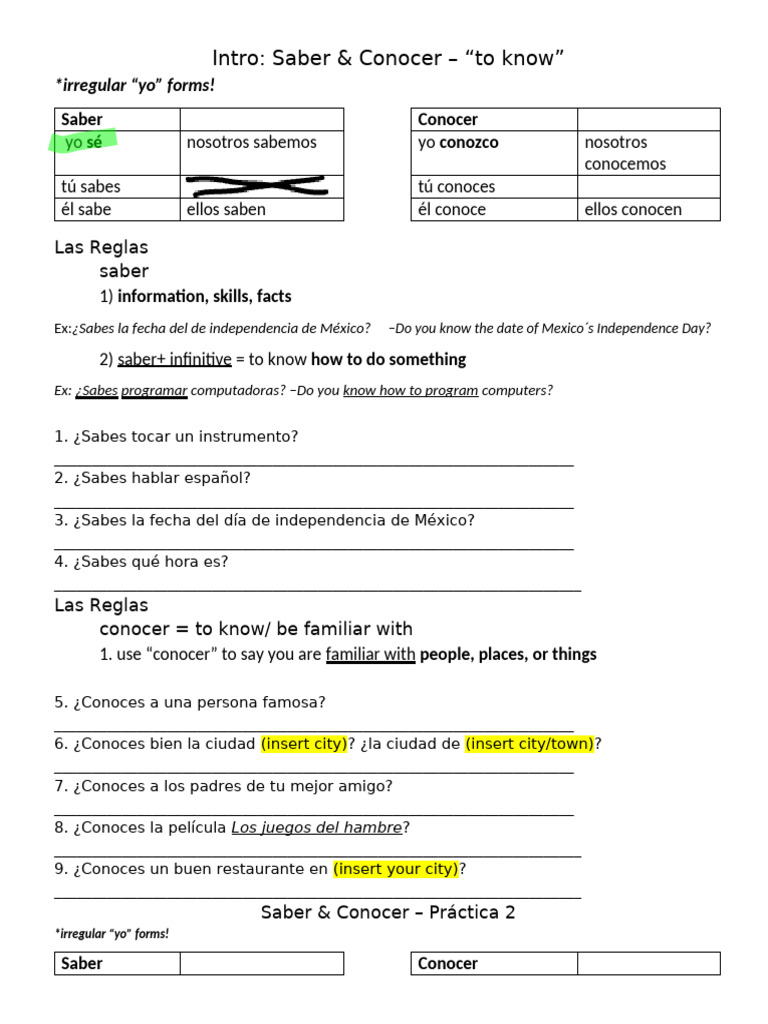 Saber Conocer Practices | PDF